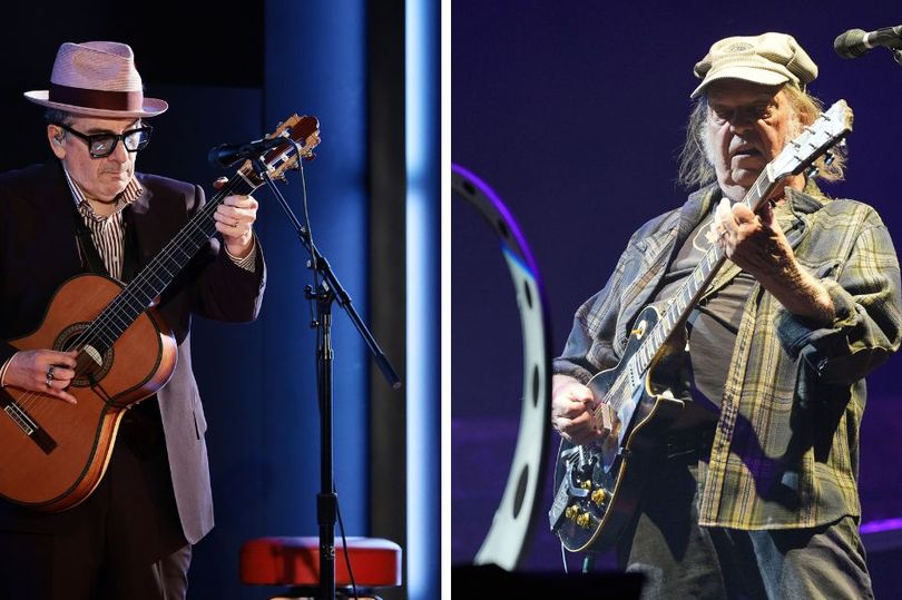 Neil Young Eden session in Cornwall supported by Elvis Costello