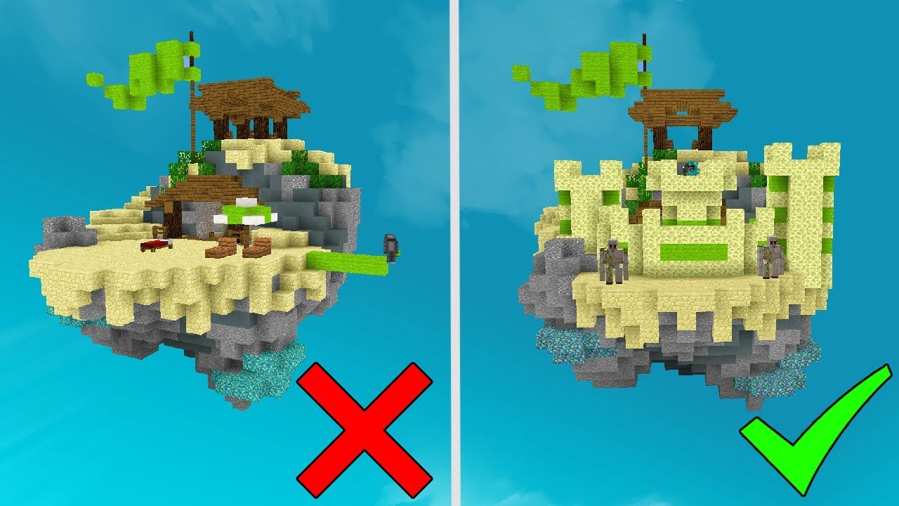 Win without leaving your island in Minecraft Bed Wars