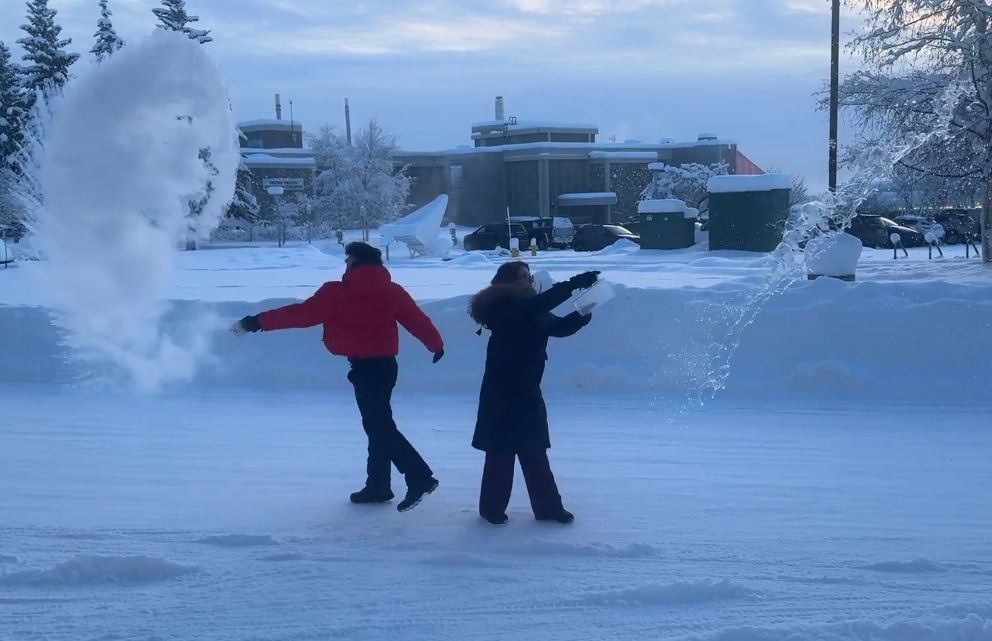 Bewildering science experiment: Video shows hot and cold water thrown ...