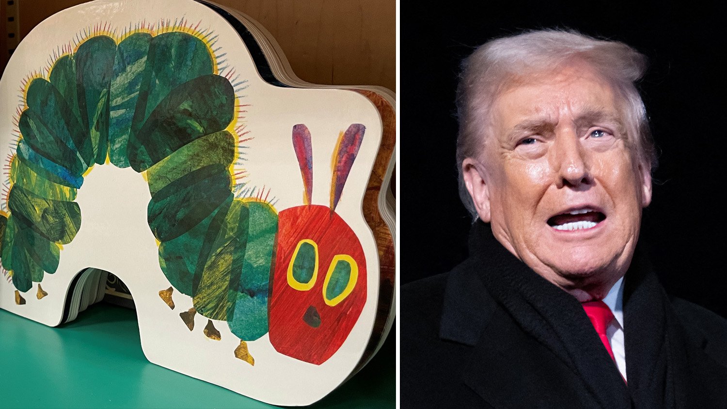 Donald Trump branded 'Hungry Caterpillar' at Davos