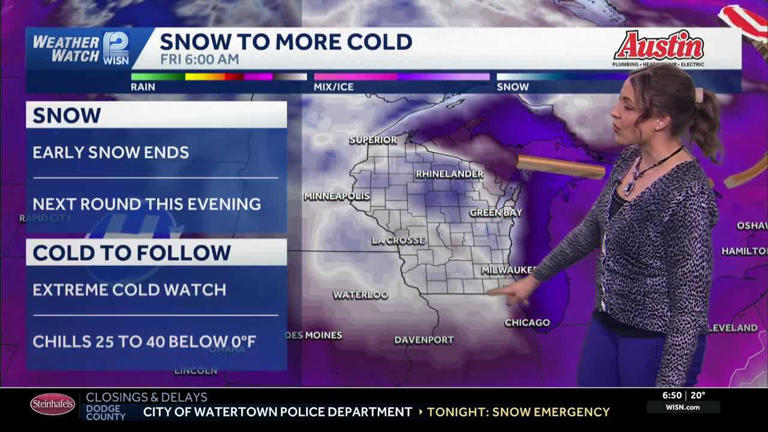 Two rounds of snow to extreme cold in SE Wisconsin