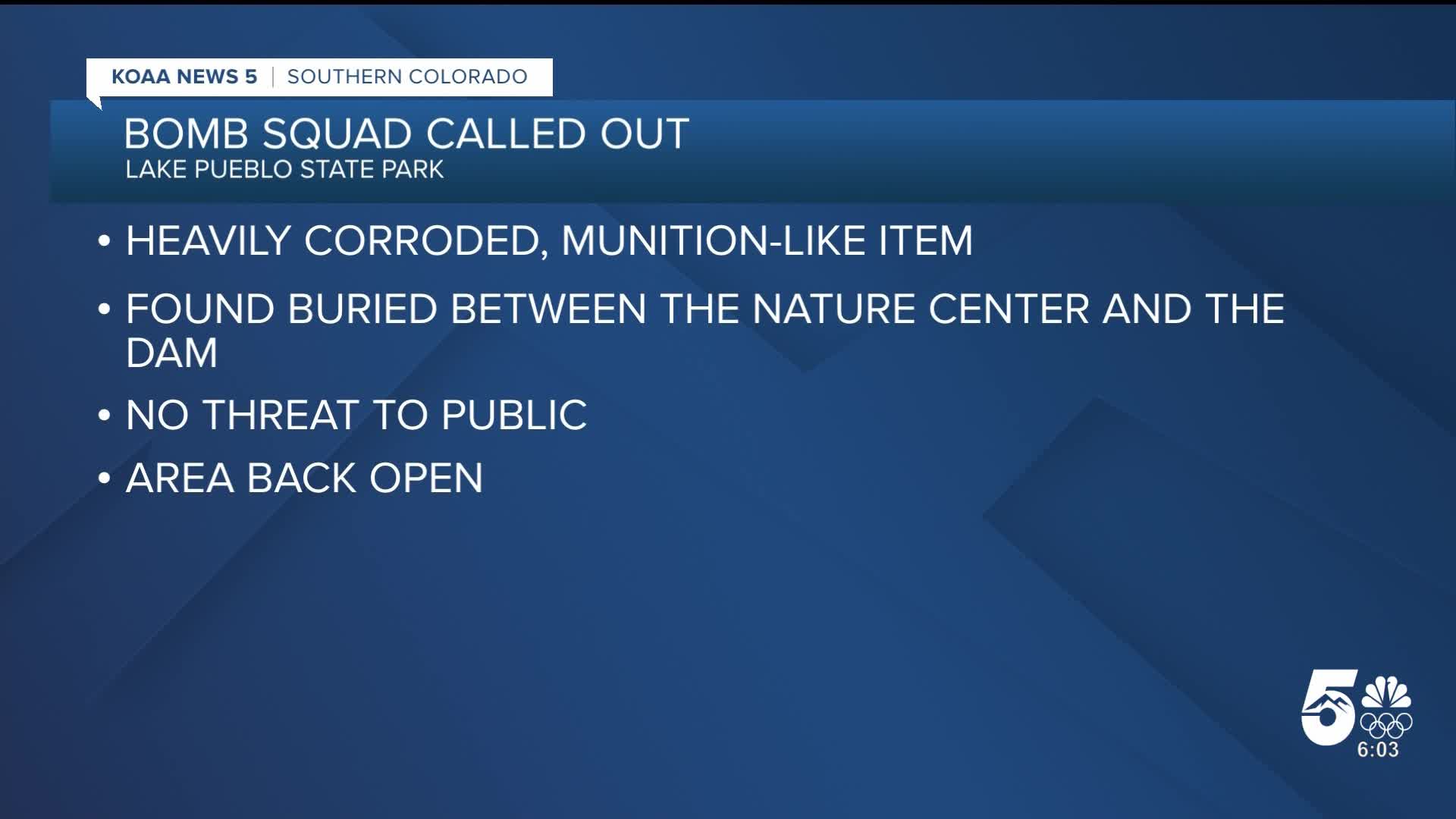 Why a Space Force bomb squad was called to Lake Pueblo overnight