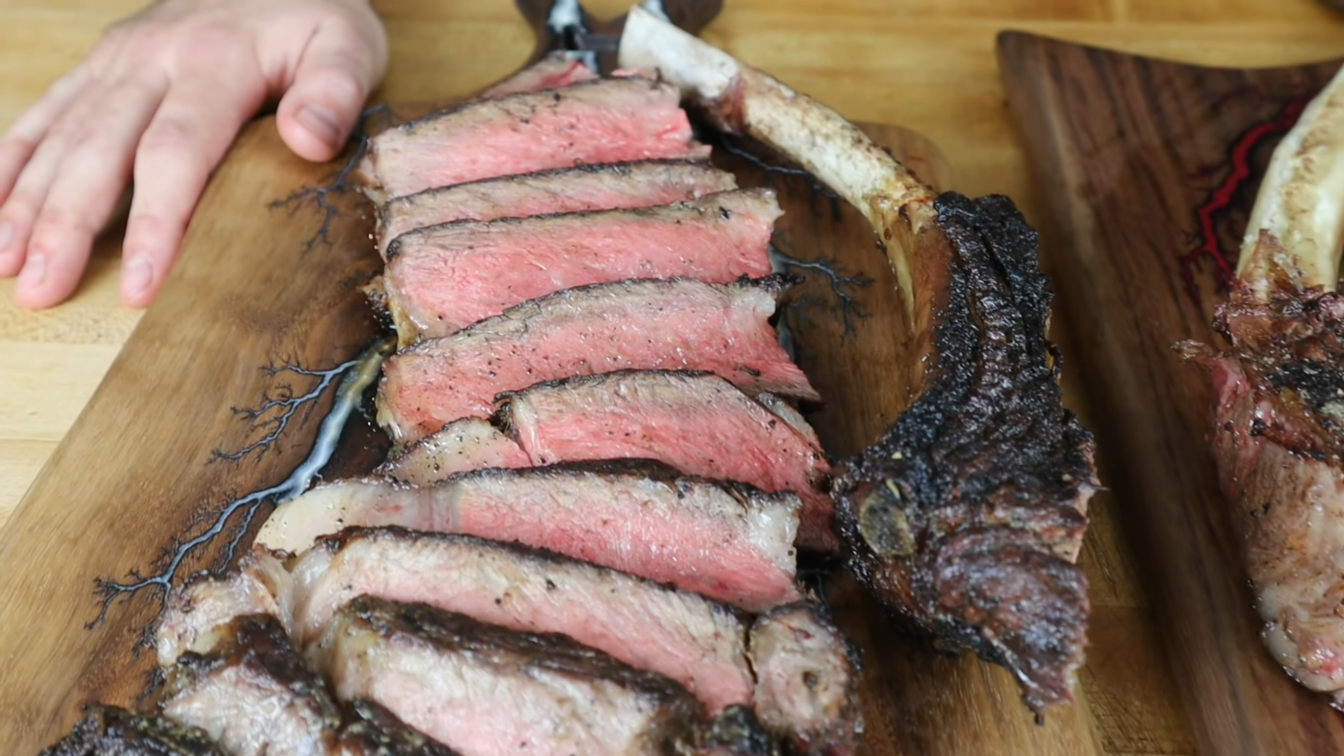 Turning a tomahawk steak into a tomahawk