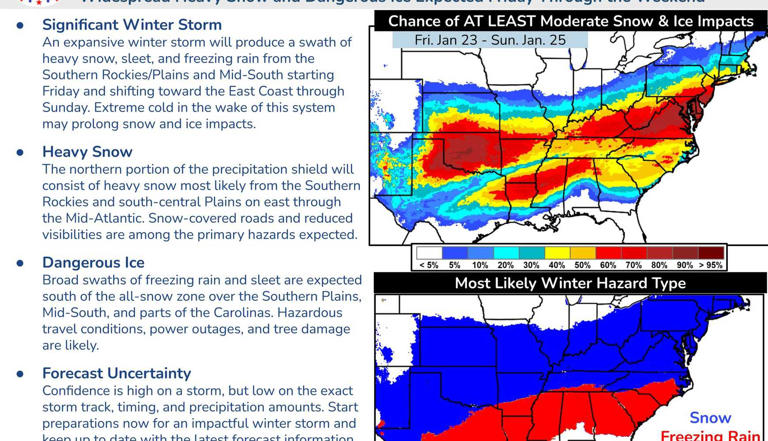 New map shows where significant snowfall is most likely from major ...