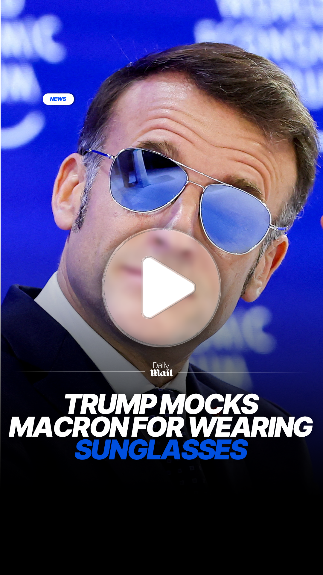 Trump pokes fun at Macron over sunglasses worn at Davos