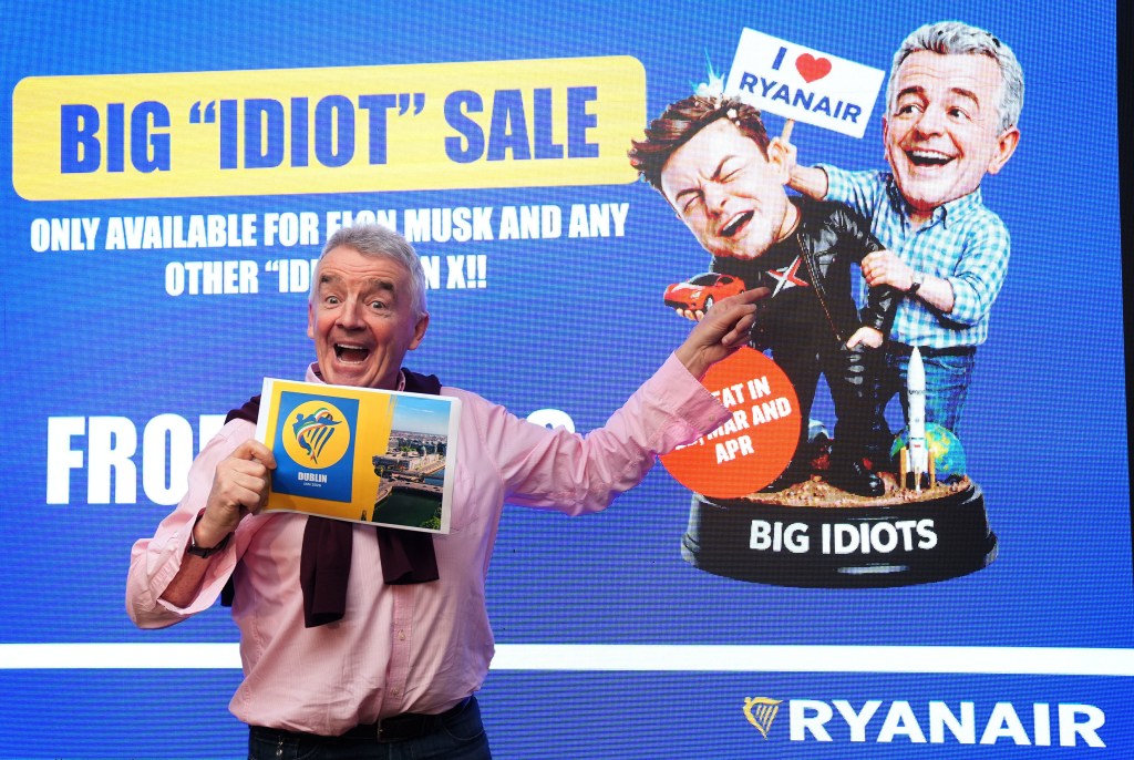 Ryanair CEO trolls Elon Musk, offering 'big idiot' sale as Starlink ...