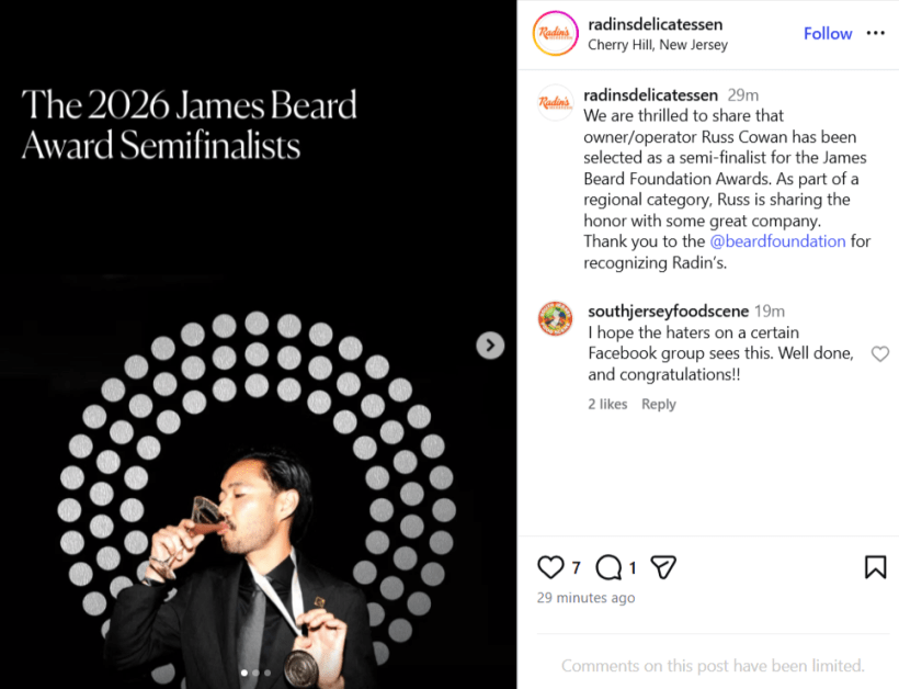 Russ Cowan of Radin’s Delicatessen in Cherry Hill receives James Beard ...