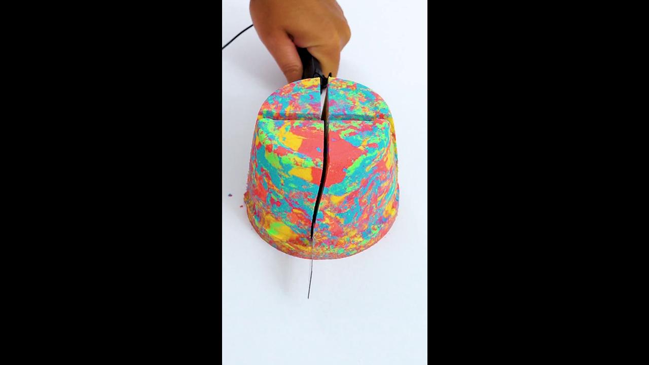 Knife cutting cute round mixed sand ASMR