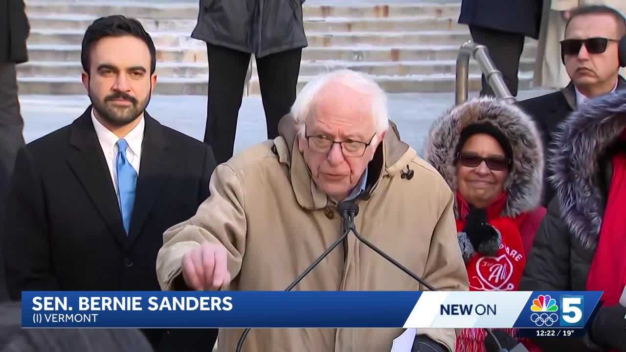 Bernie Sanders supports striking New York City nurses alongside Mayor ...
