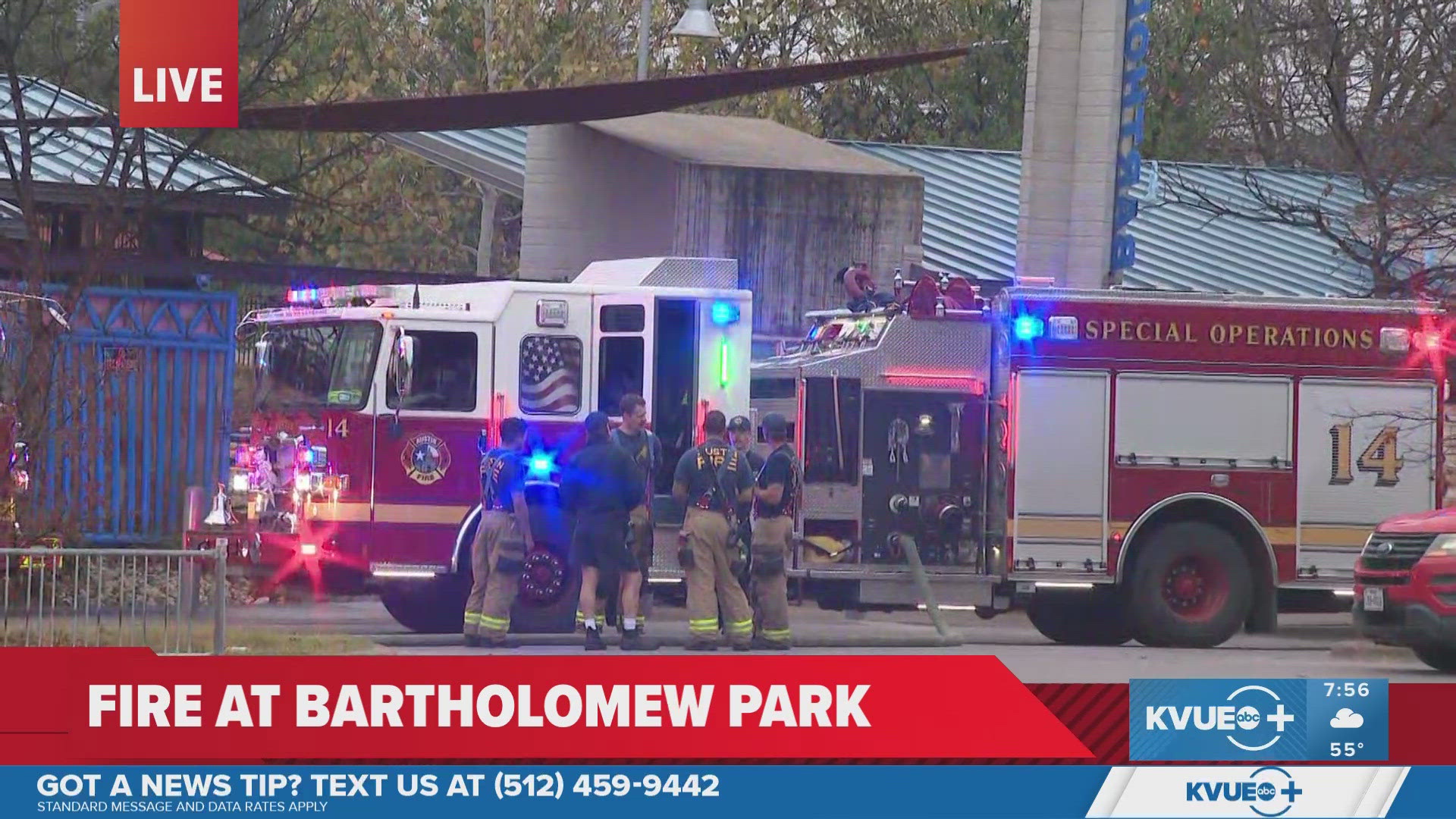 Investigation underway after building catches fire at East Austin park