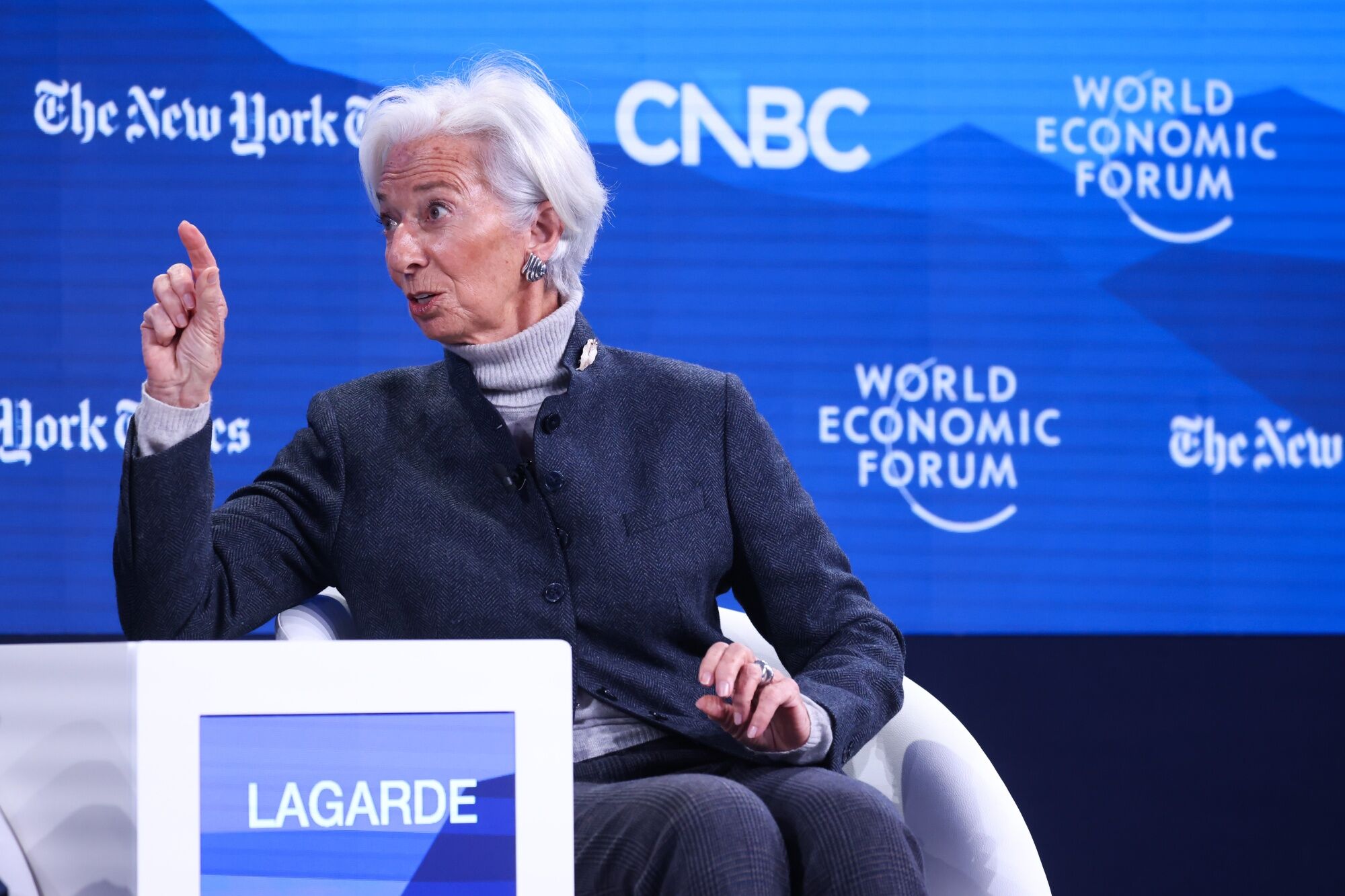 ECB’s Lagarde left Davos dinner after Lutnick slammed Europe