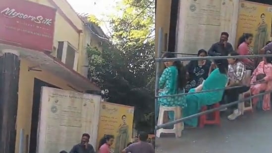 Women line up at 4 am outside Karnataka showroom for Mysore silk sarees ...