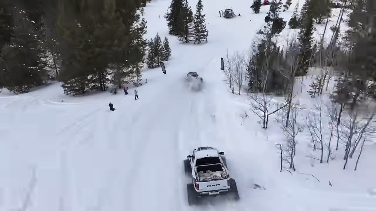 Cleetus attempts the big jump in extreme snow conditions