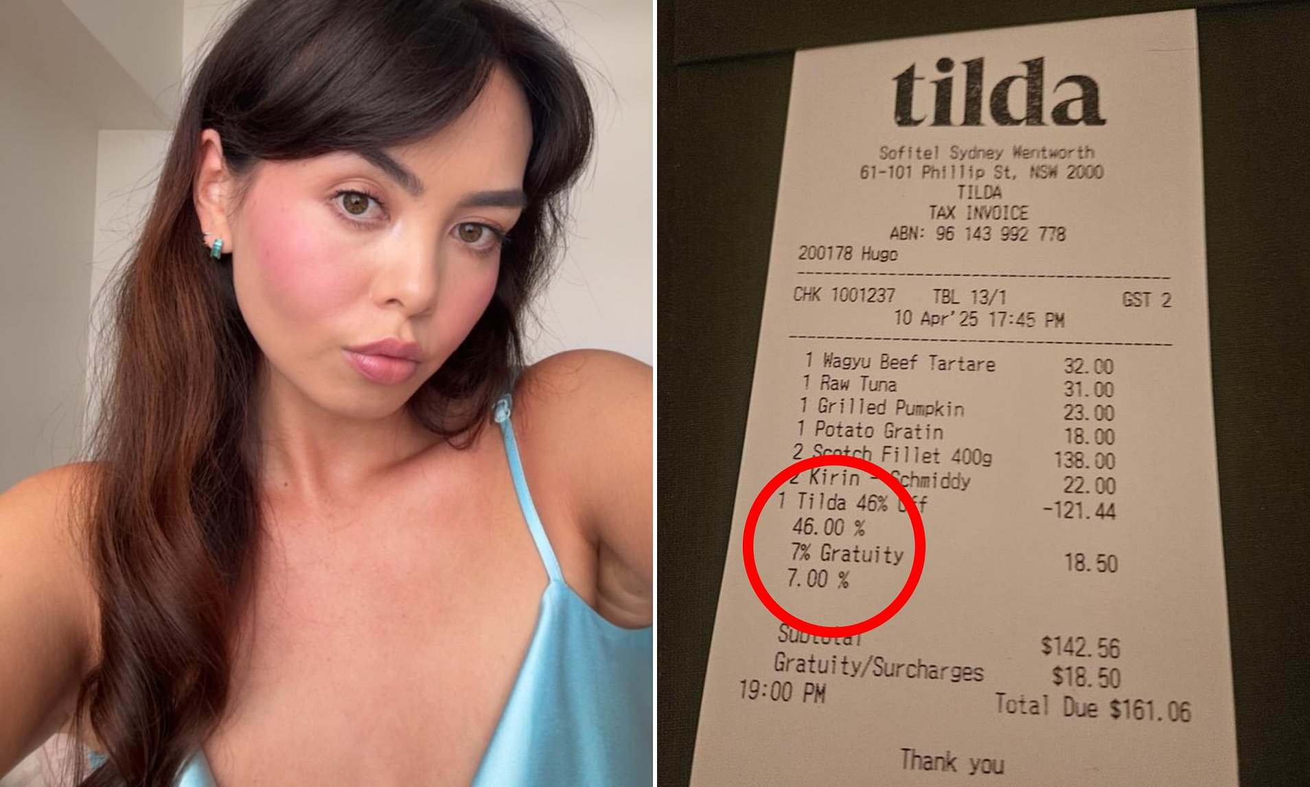 Aussie diner unleashes over hidden charge added to restaurant bill ...