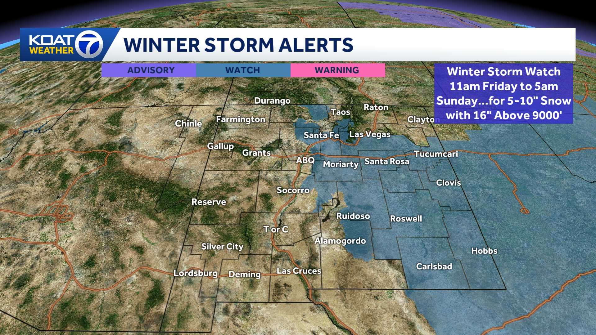 Winter storm watch issued for Albuquerque ahead of powerful winter storm