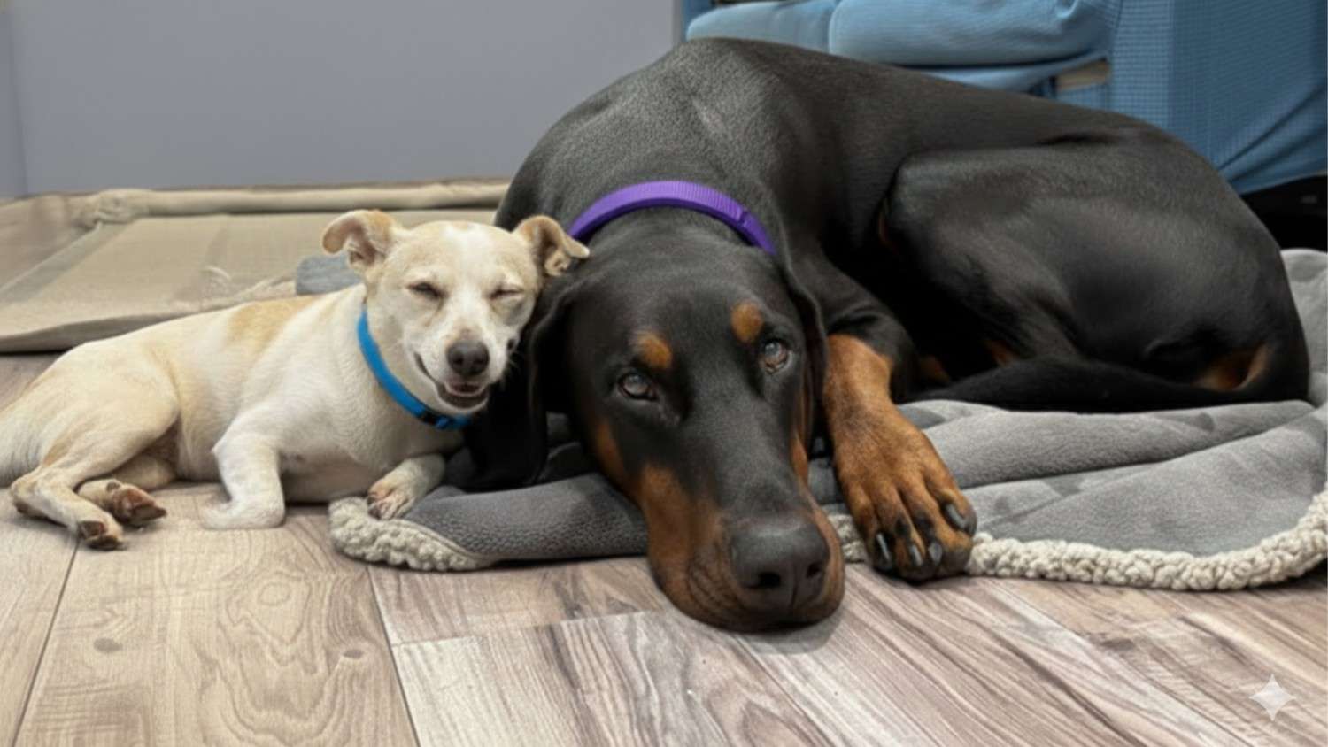 Watch how our Doberman tries to become best friends with this rescue