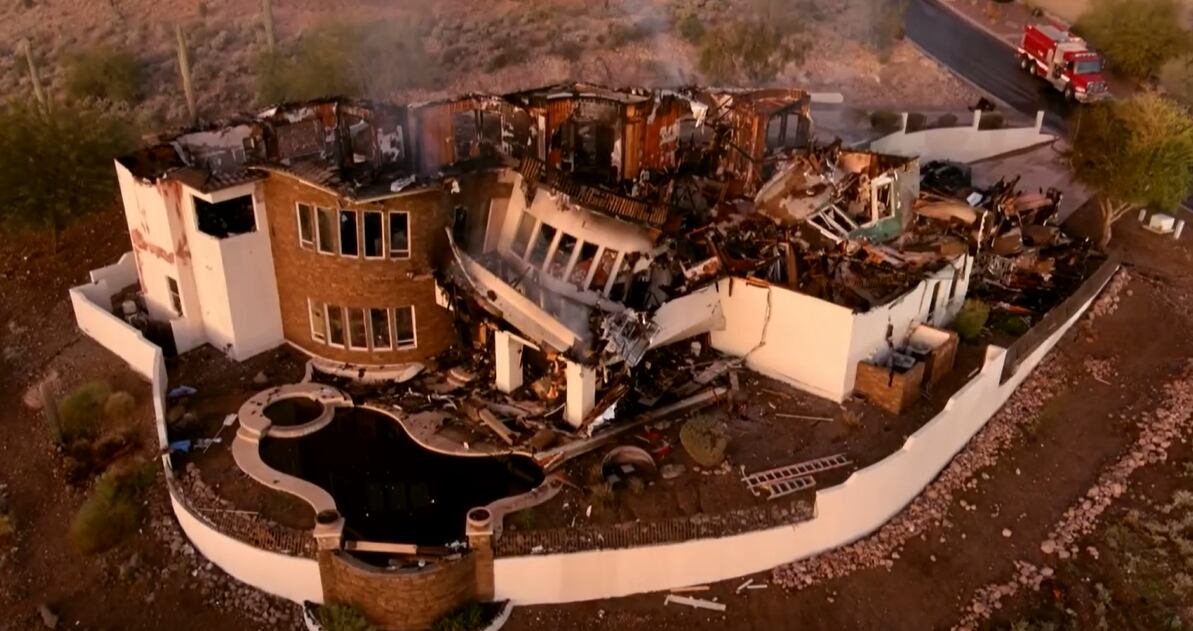 Homeowner, dog safely escape after massive fire engulfs Gold Canyon home