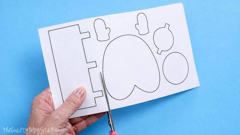 Paper strip snowman craft