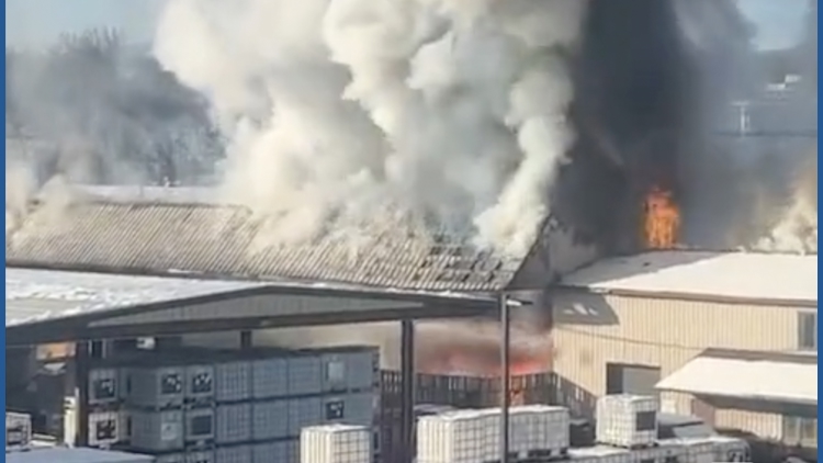 Fire engulfs Derby commercial building