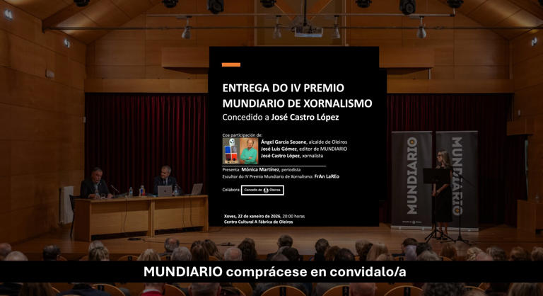 Entrega este jueves del IV Premio Mundiario de Periodismo a José Castro ...