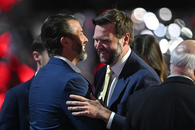 Donald Trump Jr congratulates JD Vance on baby news by poking fun with meme