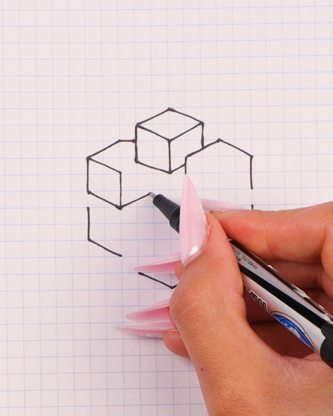 3D blocks drawing trick for cool effects🟪