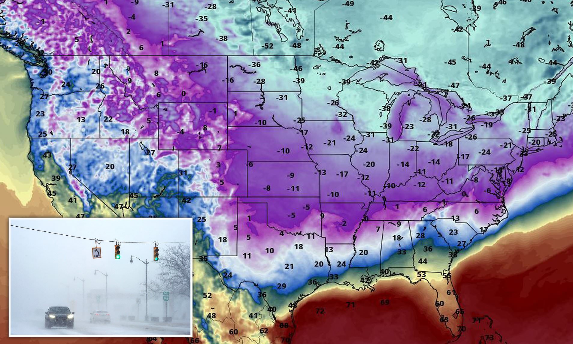 30 states warned to brace for coldest winter storm ever with -50F ...