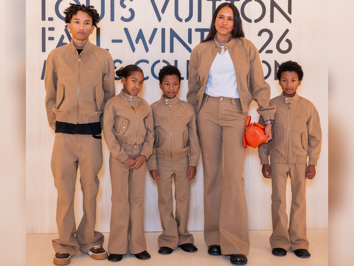 Paris Fashion Week: Pharrell Williams' family arrives in matching outfits