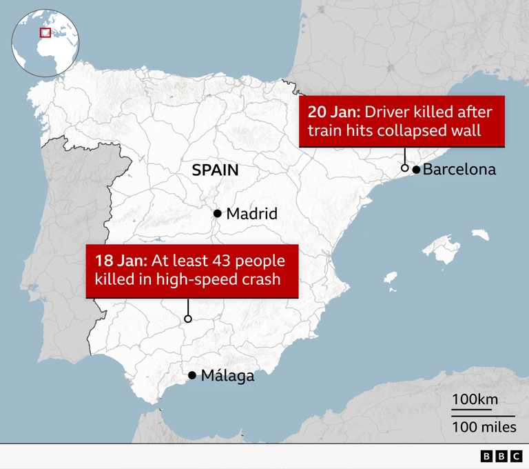 Loved ones of victims reeling after high-speed rail crash in southern Spain