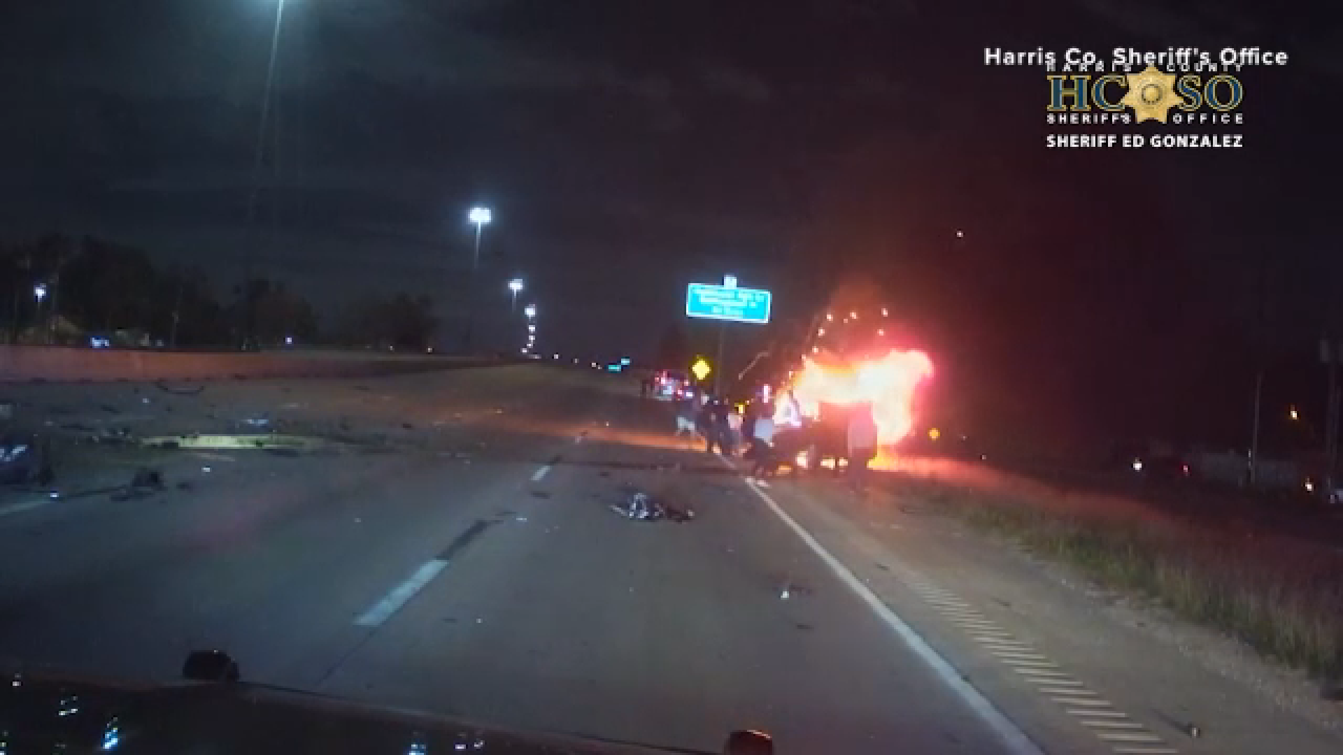 HCSO releases video of deputies saving driver from burning car in ...