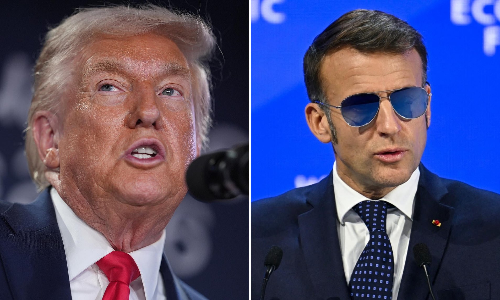 Trump mocks Emmanuel Macron for his 'beautiful sunglasses', asking ...