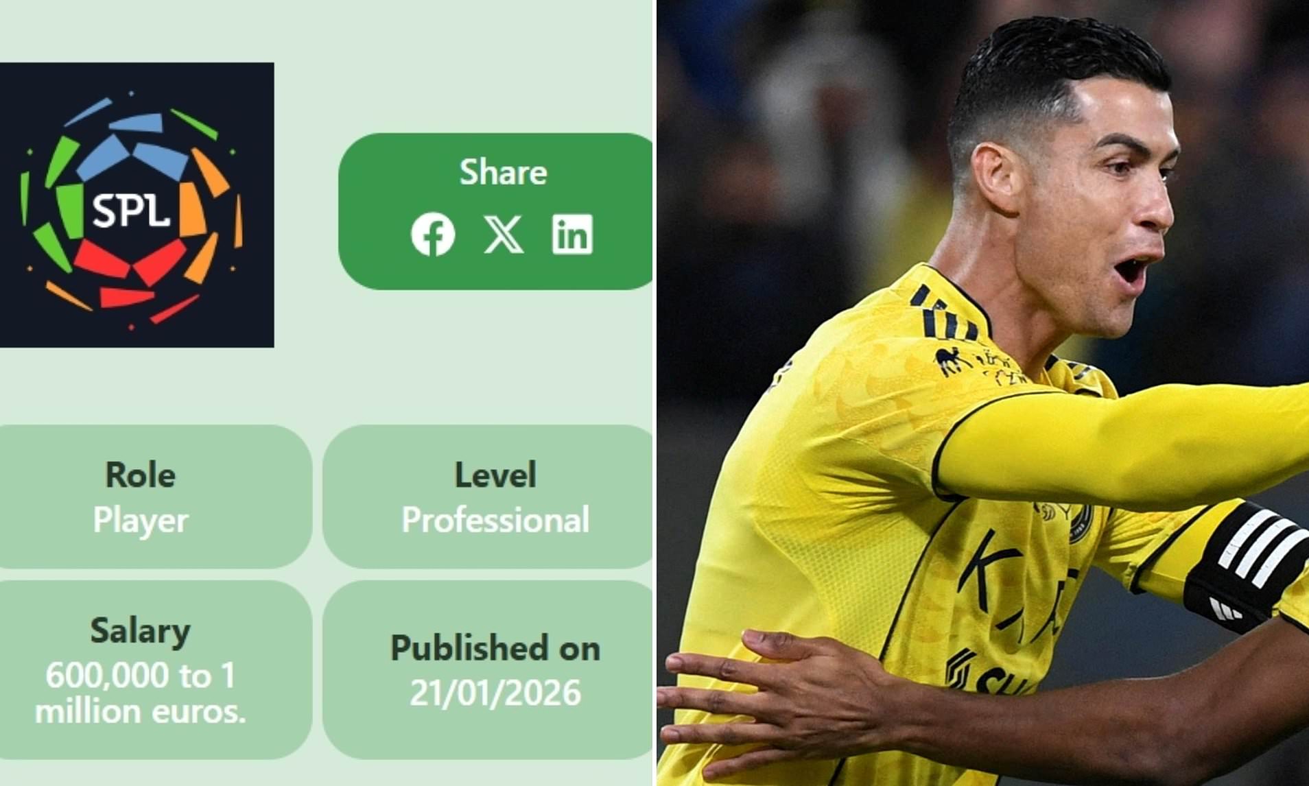 Fancy playing Cristiano Ronaldo? Saudi Pro League advertise for new ...