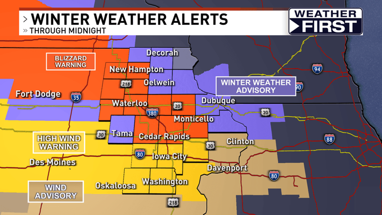 Blizzard conditions will lead to difficult travel Wednesday in parts of ...