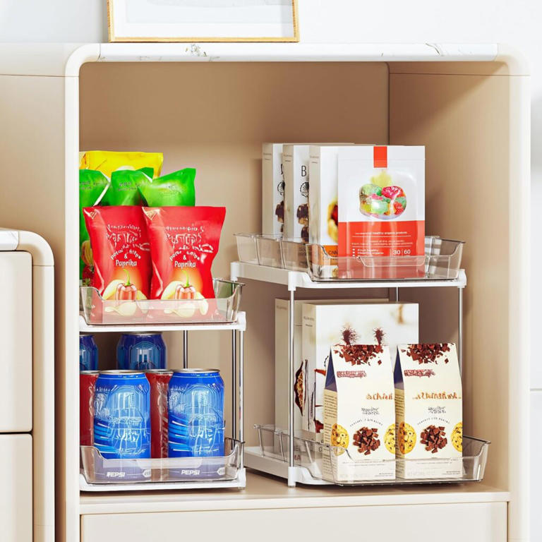 Stackable cabinet organizer deal on Amazon for a cleaner kitchen fast