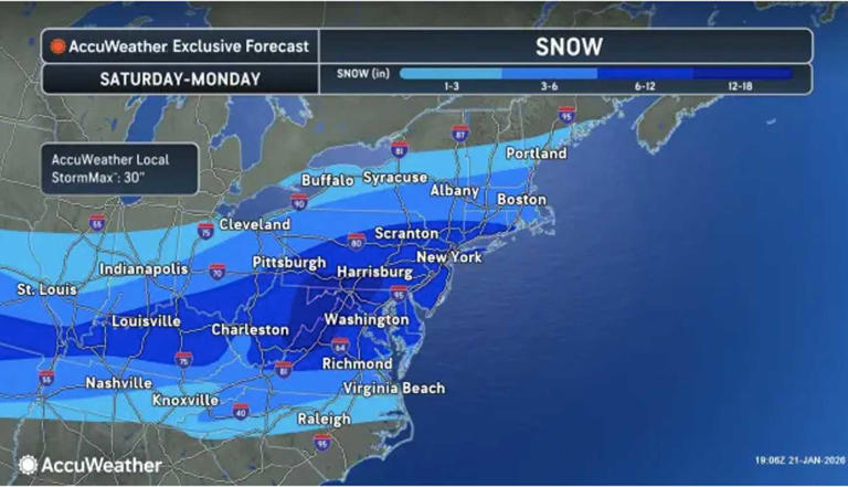 First snowfall predictions released for major winter storm: These areas ...