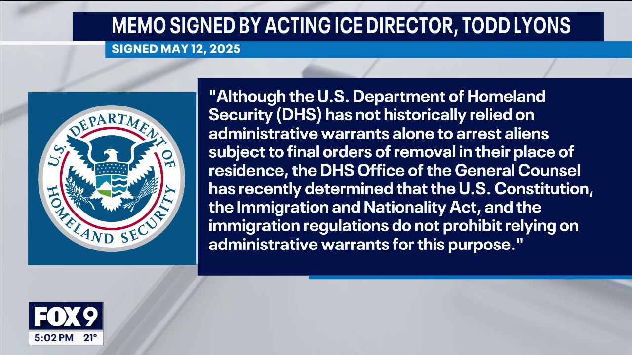 Memo says ICE agents can enter homes without judicial warrants