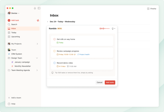 Todoist’s app now lets you add tasks to your to-do list by speaking to ...