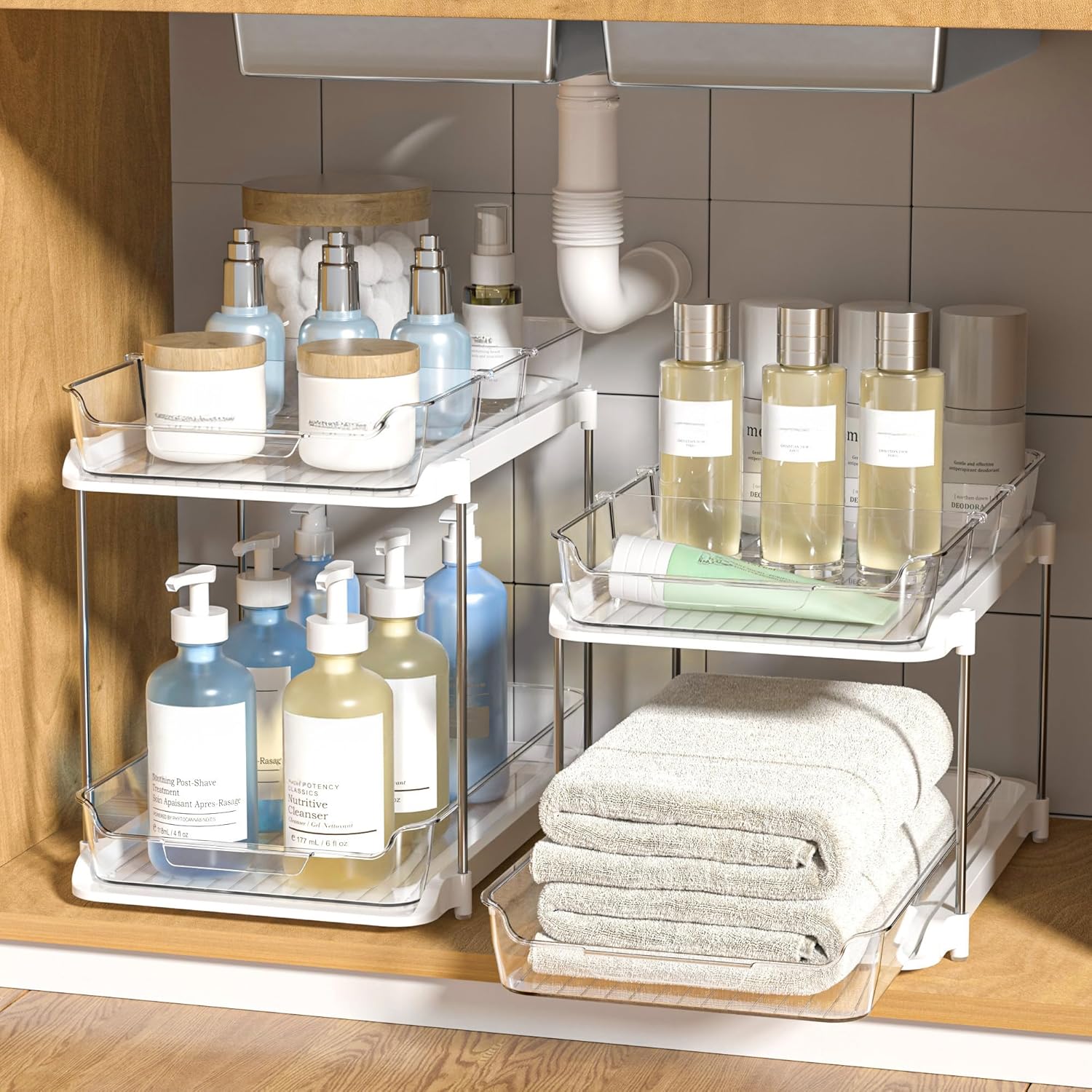 Stackable cabinet organizer deal on Amazon for a cleaner kitchen fast
