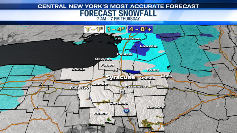 Snow showers into Thursday, then arctic blast