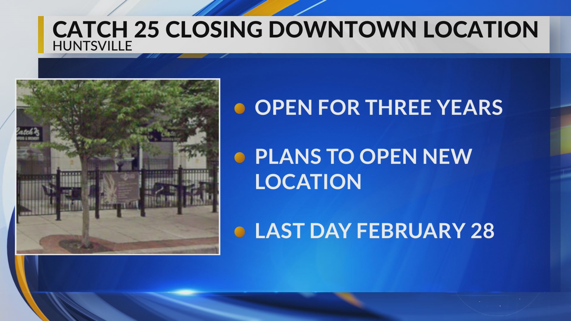 Catch 25 closing downtown location | Jan. 21, 2026 | News 19 at 5:00
