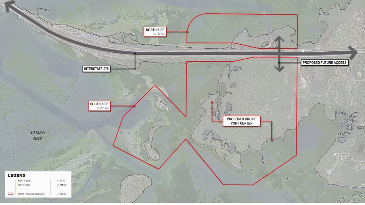 See a map of the coastal Tampa Bay land that could become a cruise port