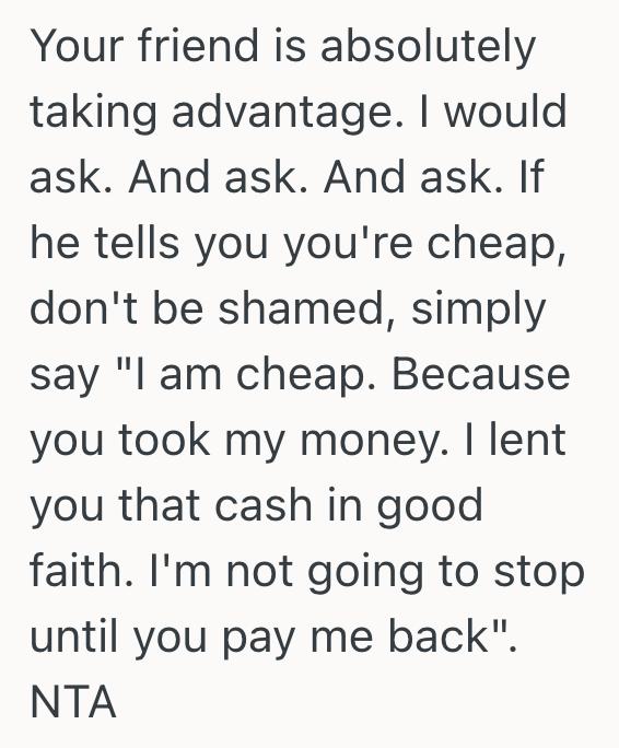 Friend helps a struggling friend in a tight money situation, but then ...