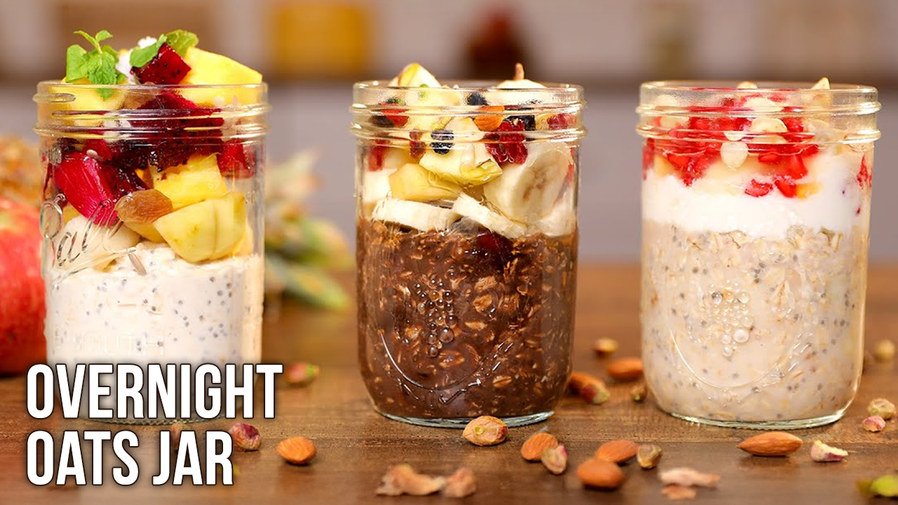 The creamiest overnight oats jar