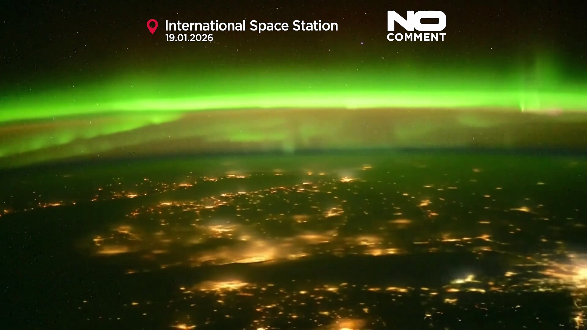 Russian cosmonaut films northern lights above Earth