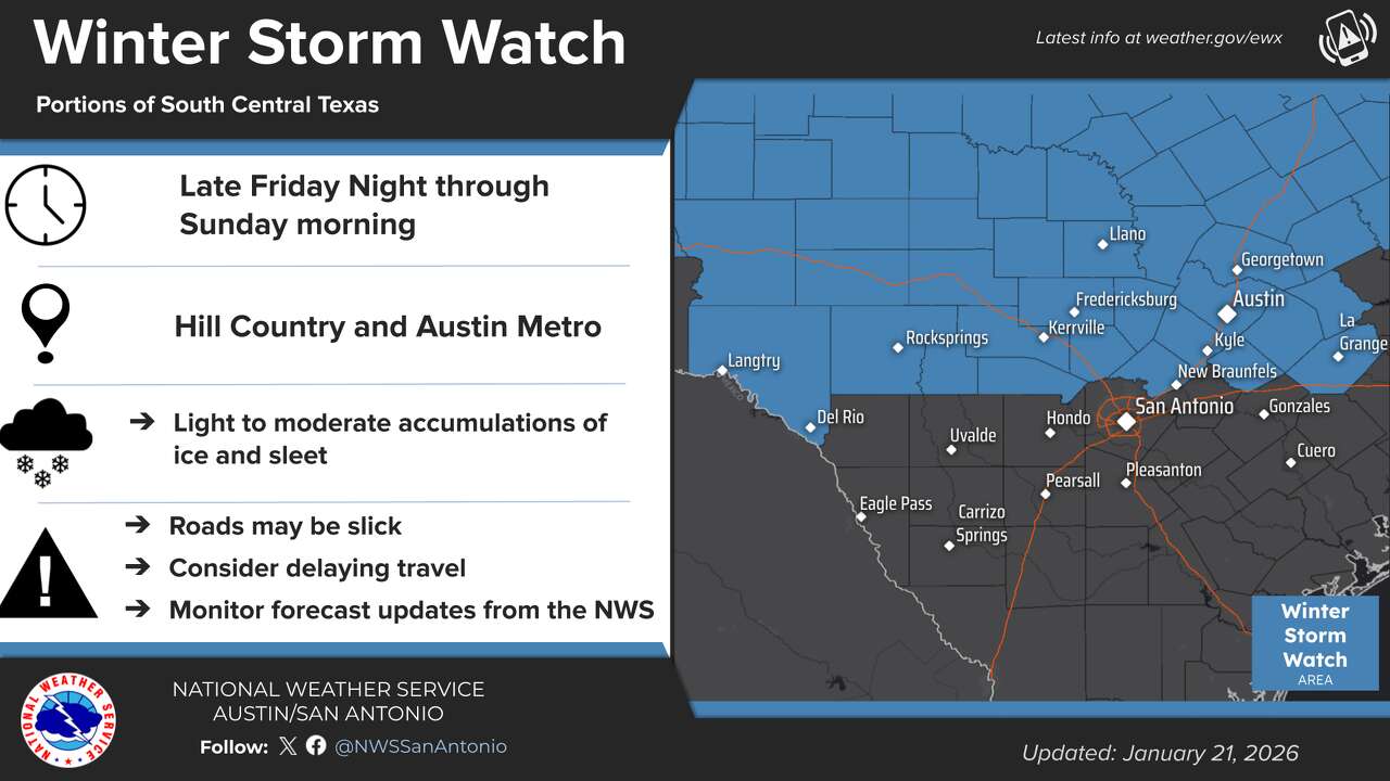 Winter storm watch issued for Austin, Texas Hill Country. Here's how ...
