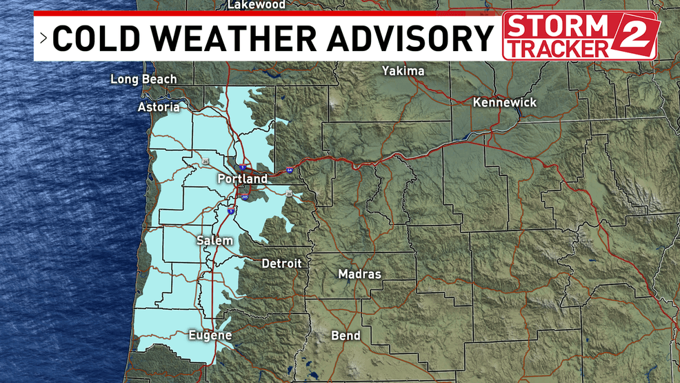 Cold weather advisory issued for areas outside of downtown Portland