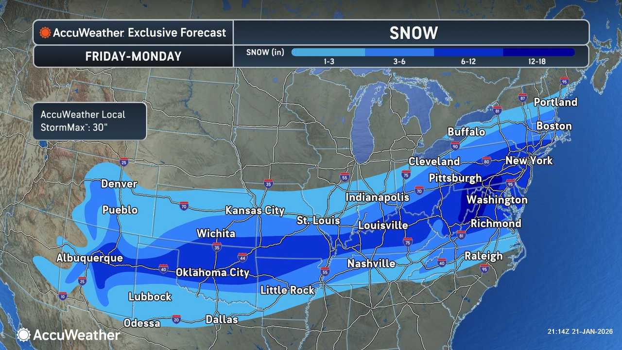 First snowfall predictions released for major winter storm: These areas ...