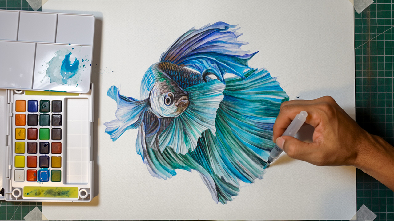 Betta fish watercolor tutorial: Create stunning fish art with simple ...