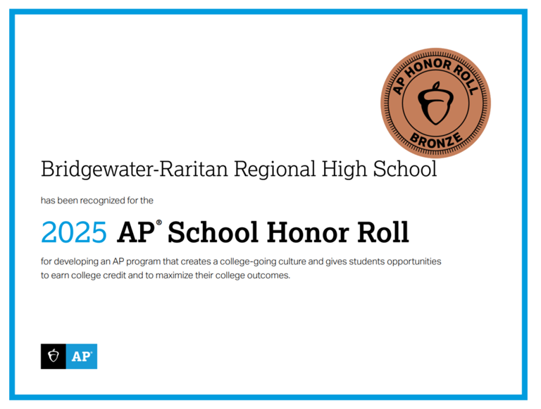 Bridgewater-Raritan High School earns AP School Honor Roll Bronze Award
