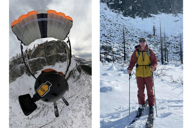 Video: Ski-BASE jumper flies off of 500-foot cliff near Tahoe